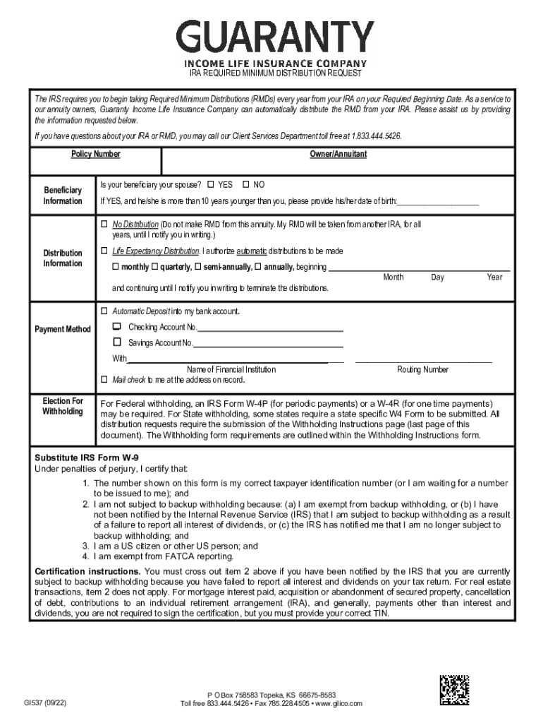 Fillable Online ira required minimum distribution request Fax Email ...