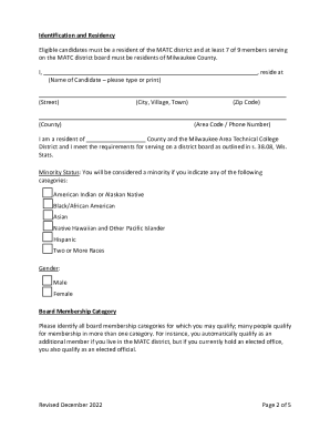 Fillable Online Affidavit of Qualifications for Milwaukee Area ...