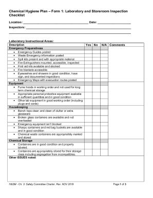 Fillable Online Chemical-Hygiene-Ch-9-Form-1-Lab-Inspection. ... Fax ...