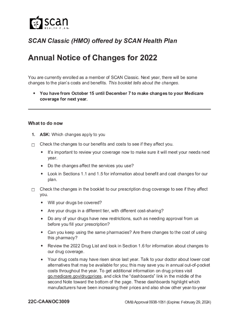 Fillable Online ANNUAL NOTICE OF CHANGE (ANOC) Fax Email Print - pdfFiller
