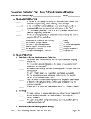 Fillable Online Respiratory Protection Plan - Form 7 Fax Email Print - pdfFiller