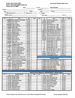Fillable Online Scouts BSA Leader Order Form Fax Email Print - pdfFiller