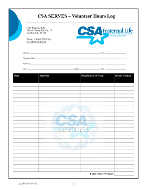 Fillable Online CSA SERVES Fax Email Print - pdfFiller