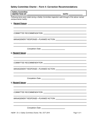 Fillable Online H&S Ch 3 Safety Committee Charter. Form 5Inspection ...