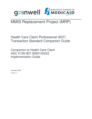 Fillable Online medicaid ms Professional (837) Transaction Standard ...