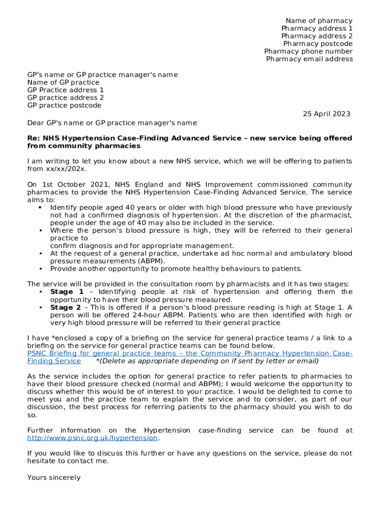 SCS-Letter-or-email-template-to-GP-practice-service- ... Doc Template | pdfFiller