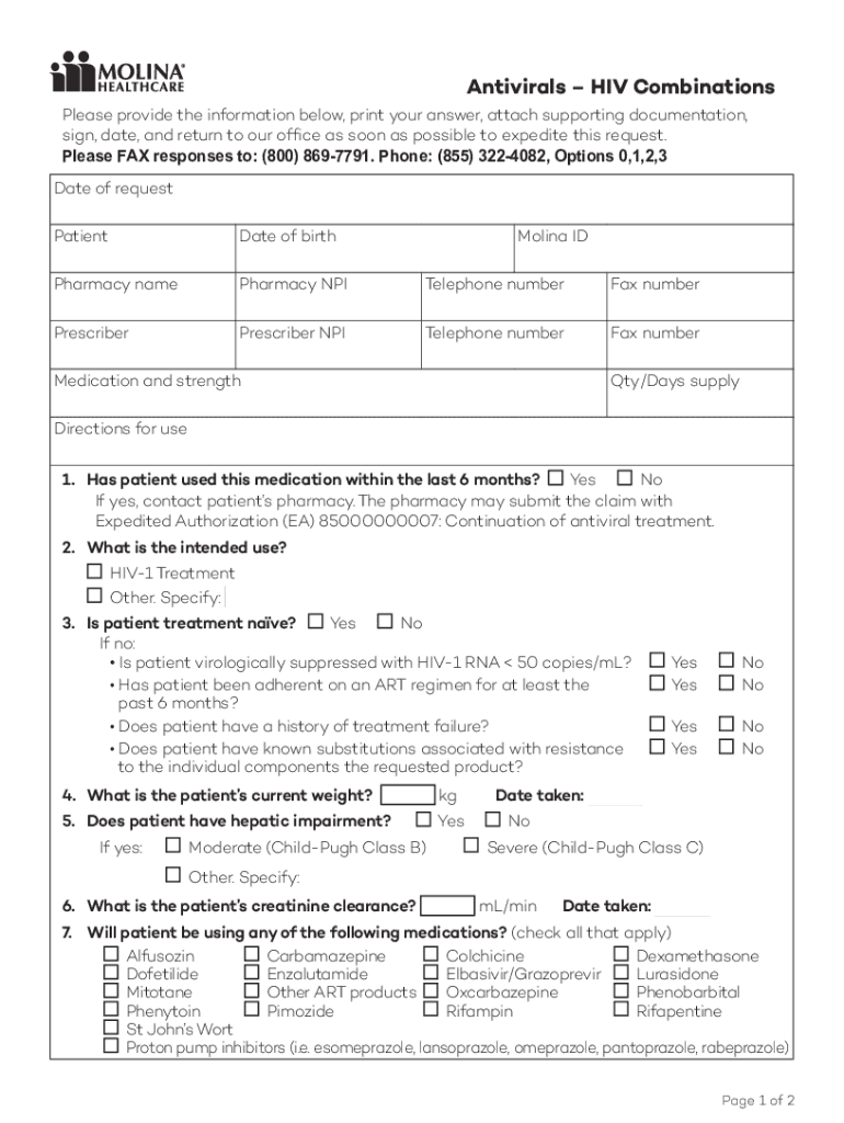 Fillable Online AntiviralsHIV Combinations. Pharmacy HIV Combo Drug ...