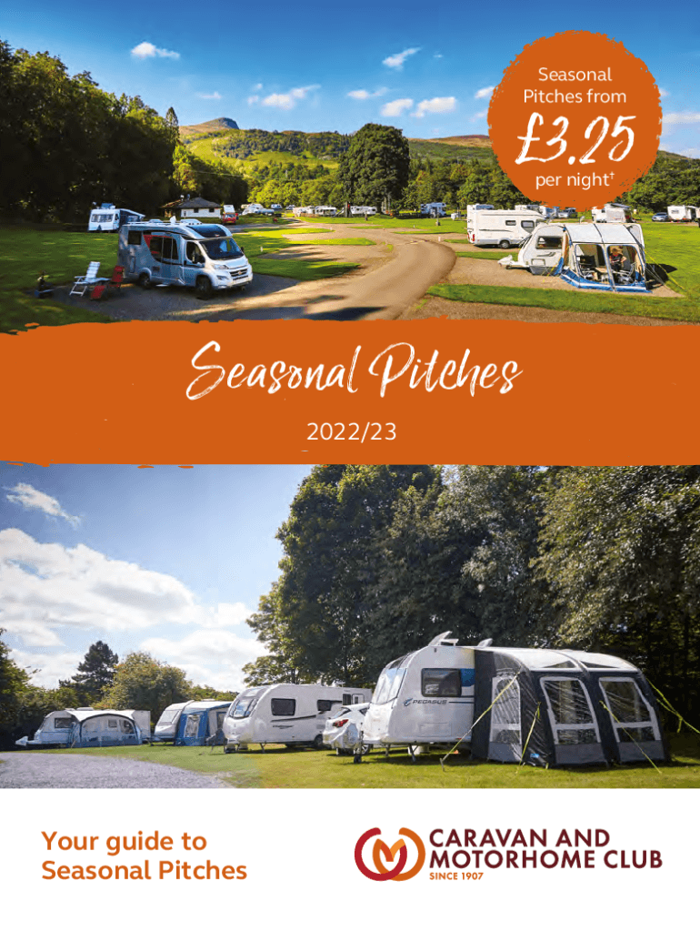 Fillable Online Seasonal Caravan Pitches - Camping in the Forest Fax ...