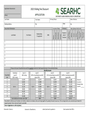 Fillable Online 2023 Sliding Fee Discount APPLICATION Fax Email Print ...