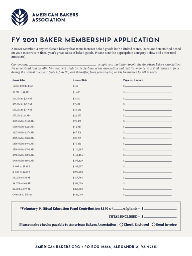 Fillable Online FY 2021 BAKER MEMBERSHIP APPLICATION Fax Email Print - pdfFiller