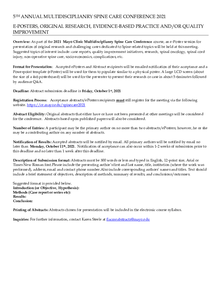 Fillable Online ce mayo Do Multidisciplinary Spine Conferences Alter Management ... Fax Email ...