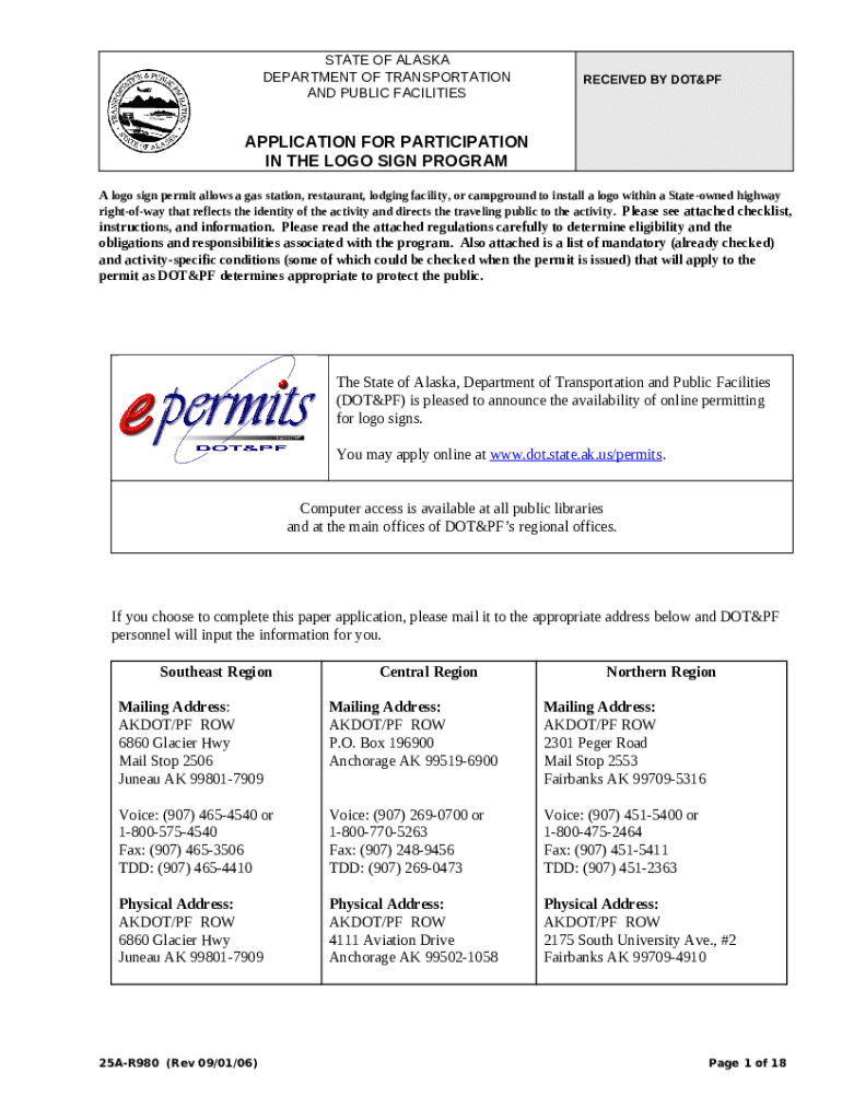 IN THE LOGO SIGN PROGRAM - dot alaska Doc Template | pdfFiller