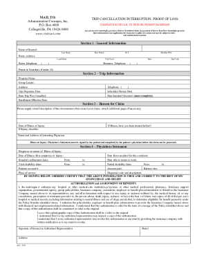 Fillable Online Trip-Cancellation-Interruption-Claim-Form- ... Fax ...
