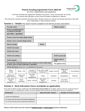 Parent Funding Agreement 202324 Doc Template | pdfFiller