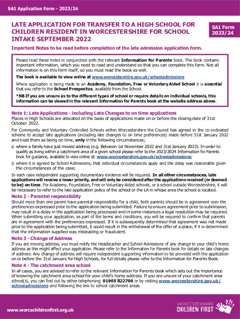 Fillable Online 202324 Admissions - How to apply for placement in ...