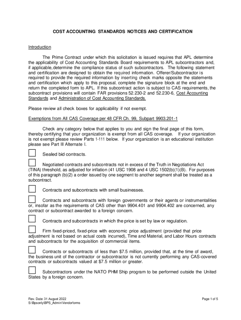 Fillable Online GAO Opines on Cost Accounting Standards Board's Steps ...