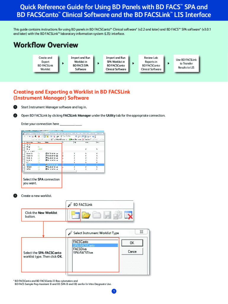 Fillable Online Quick Reference Guide for Using BD Panels with BD FACS ... Fax Email Print ...