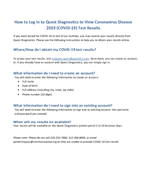 Fillable Online MyQuest: Access Test Results, Manage Appointments ...