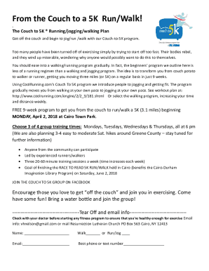 Fillable Online Couch to 5K Training Plan -A Complete Guide for ...
