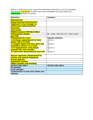 Staff ID badge Doc Template | pdfFiller