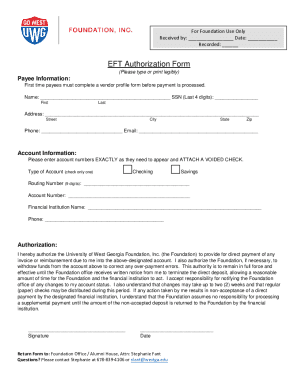 Fillable Online Electronic Funds Transfer Authorization Form for Vendor ...