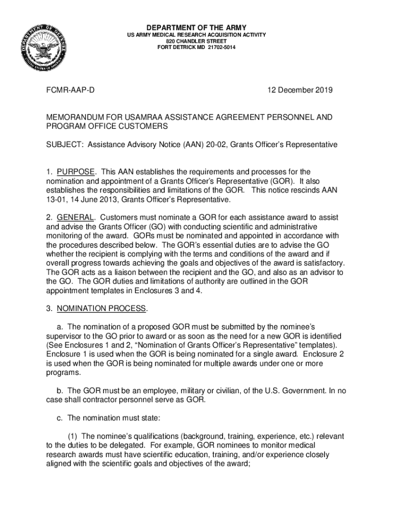Fillable Online us army medical research acquisition activity (usamraa ...
