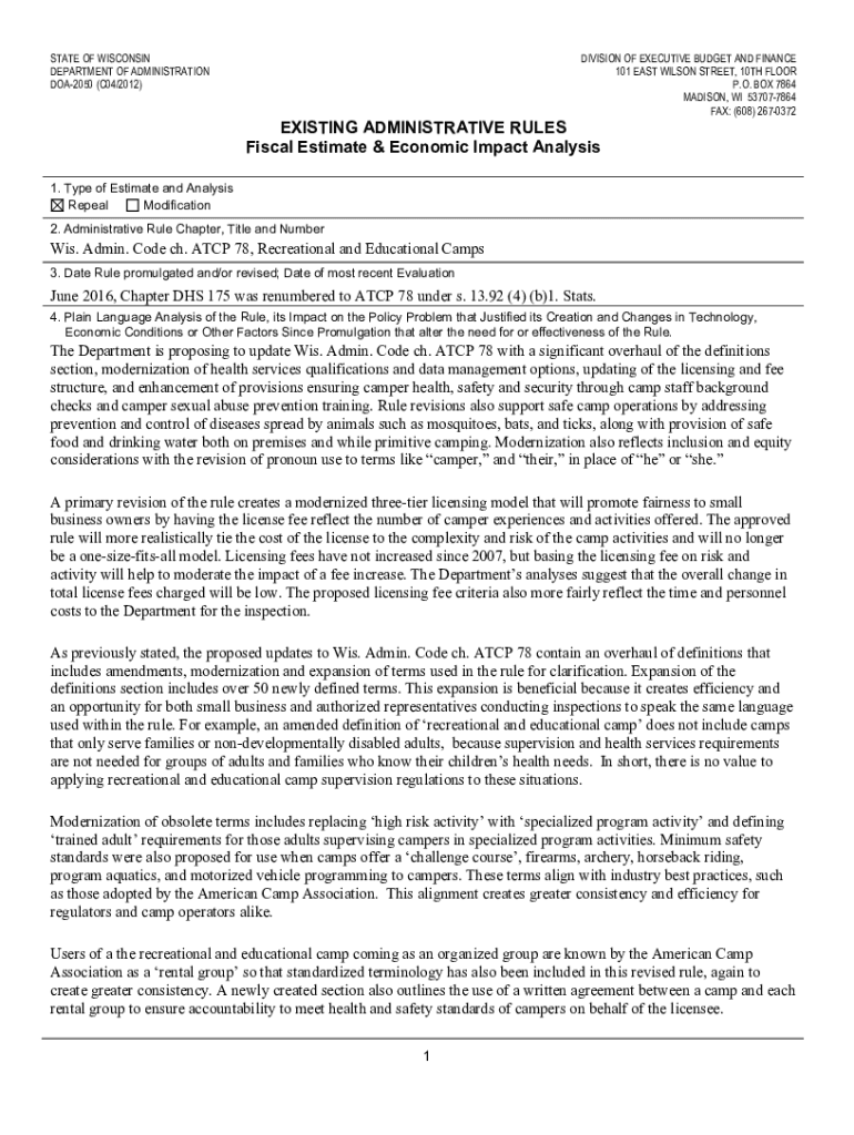 Fillable Online datcp wi Wisconsin Department of Adminstration (DOA ...