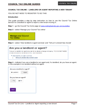Fillable Online Council Tax information for landlords and agents Fax ...