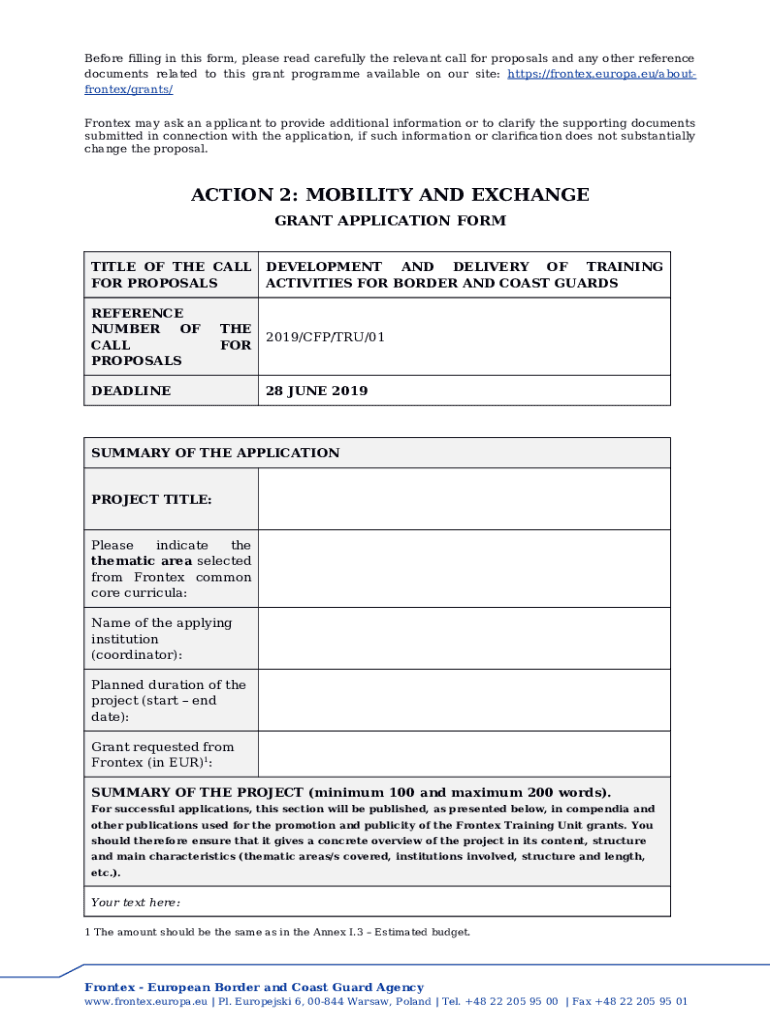 Frontex Document Template - europa.eu Doc Template | pdfFiller