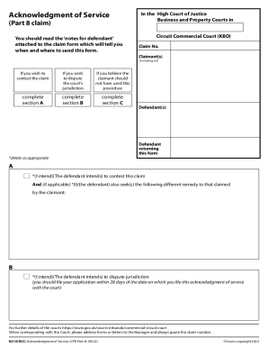 Fillable Online Respond to a CPR Part 8 claim: Form N210 Fax Email ...