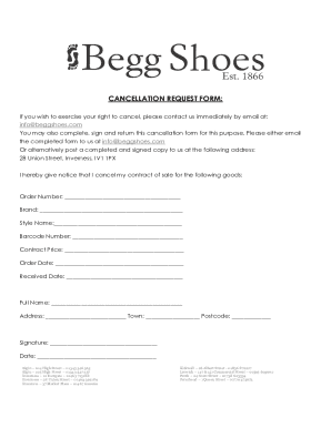 Fillable Online CANCELLATION REQUEST FORM: Fax Email Print - pdfFiller