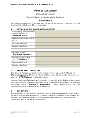 Bilateral agreement between the Government of the ... Doc Template | pdfFiller