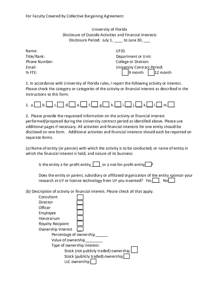 Fillable Online Disclosure of Outside Activities and Financial ...