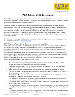 Fillable Online PAT School Visit Agreement Fax Email Print - pdfFiller