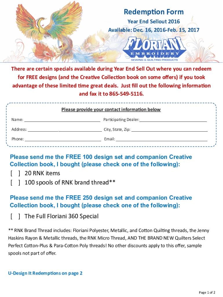 Fillable Online Redemption offers. What are they & how to claim them ...