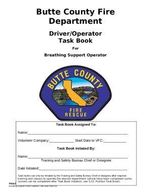 Butte County Fire Department Driver/Operator Task Book ... Doc Template ...