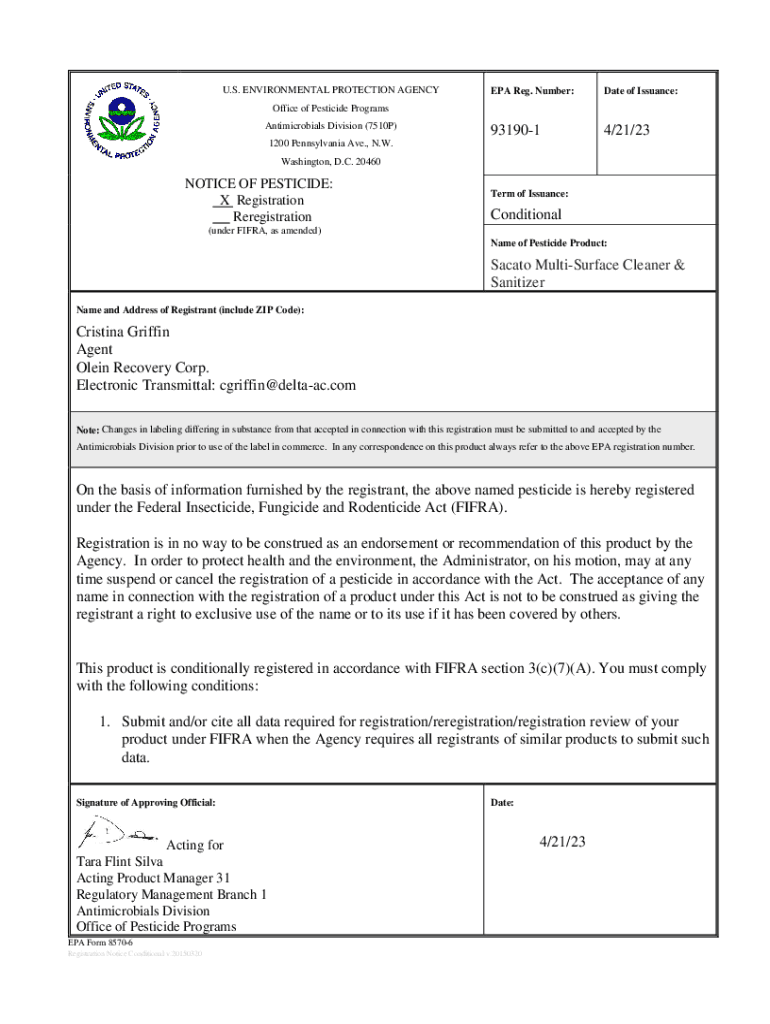 Fillable Online Sacato Multi-Surface Cleaner & Sanitizer Fax Email ...