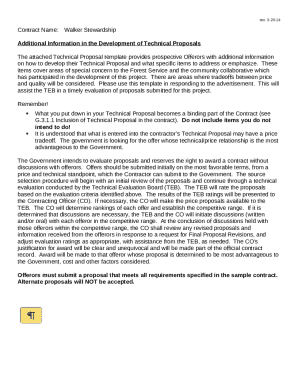 region 6 technical proposal template for the ... Doc Template | pdfFiller