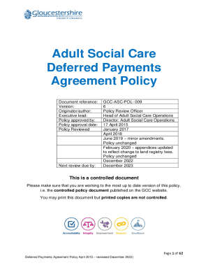 Fillable Online Deferred Payment Agreement Policy Fax Email Print ...