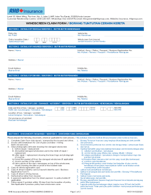 Fillable Online windscreen claim form 022023 V02 Fax Email Print ...