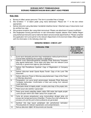 Fillable Online CHECK LIST BORANG INPUT PEMBANGUNAN Fax Email Print ...