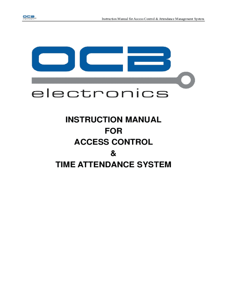 Fillable Online Access Control Management System User's Manual Fax ...