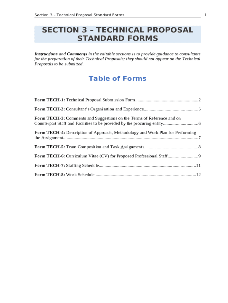 section 3technical proposal standard s Doc Template | pdfFiller