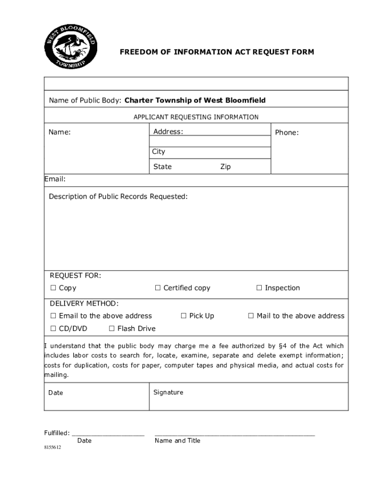 Fillable Online Development Services FOIA Request Form Fax Email Print ...