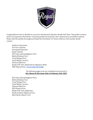Fillable Online 23-24 Lakeview Centennial HS Drill Team Tryout Packet ...