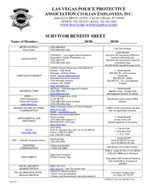 Fillable Online Survivor Benefit Form - Las Vegas Fax Email Print ...