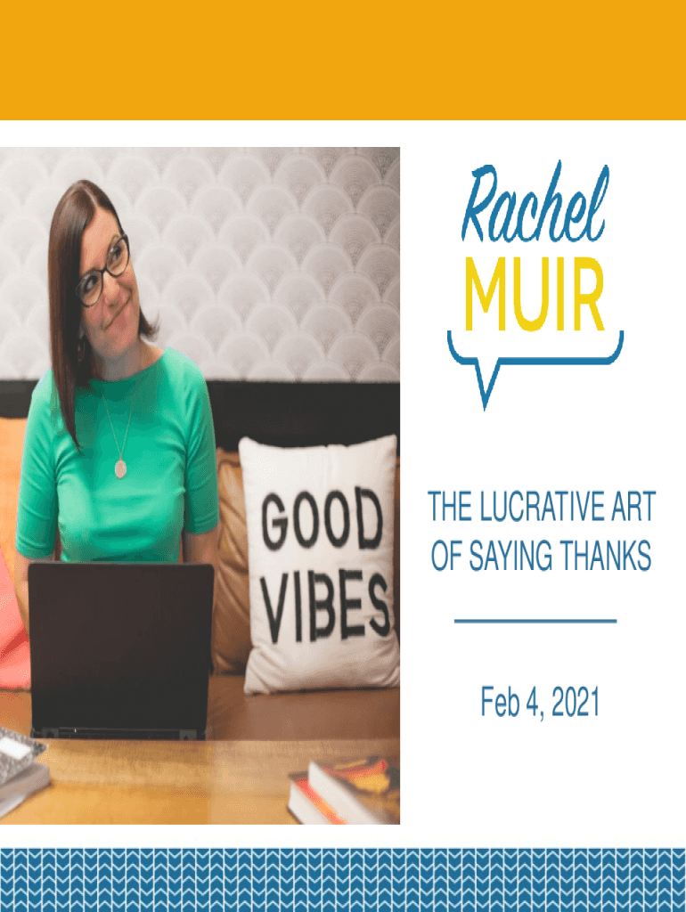 Fillable Online When she was just 26 years old, Rachel Muir founded ...