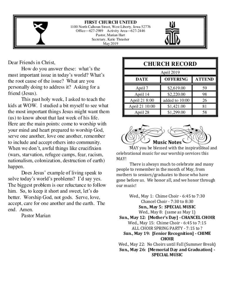Fillable Online CHURCH RECORD Fax Email Print - pdfFiller