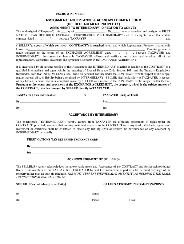 Fillable Online FORM OF ASSIGNMENT Sample Clauses Fax Email Print - pdfFiller