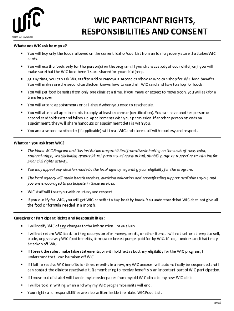 Fillable Online Participants Rights and Responsibilities Form Fax Email ...